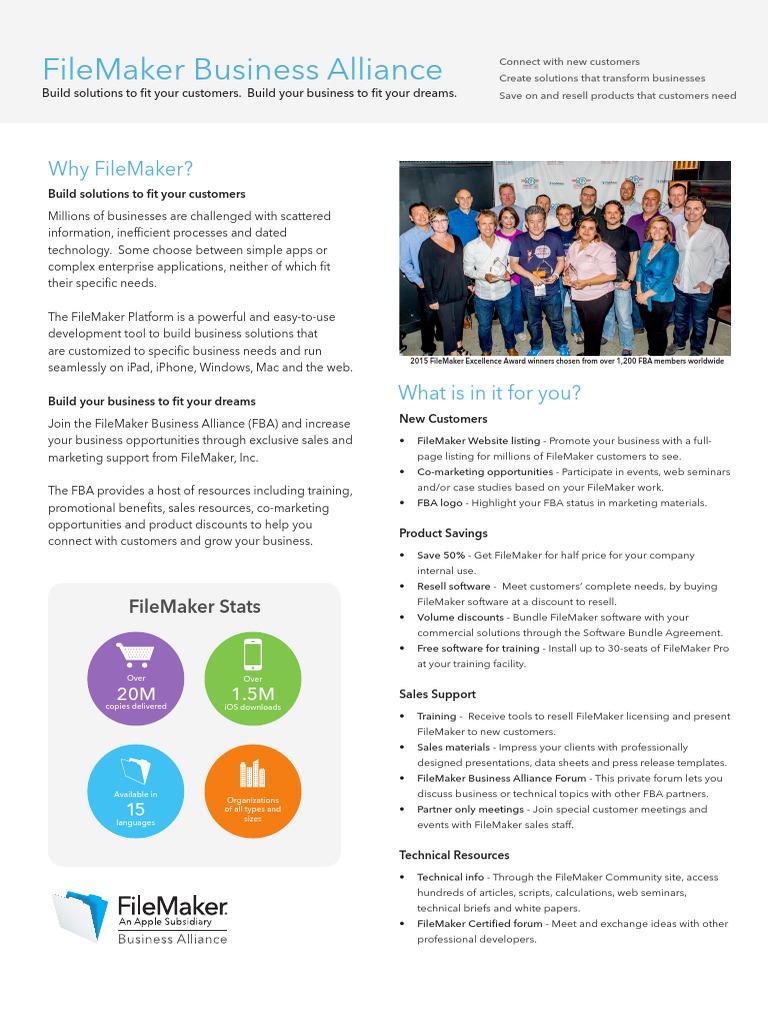 FileMaker Business Alliance | PDF | File Maker | World Wide Web