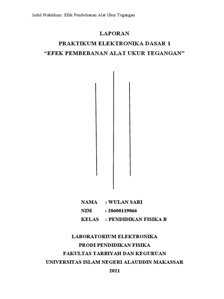 Laporan Efek Pembebanan Alat Ukur Tegangan (Wulan Sari) | PDF