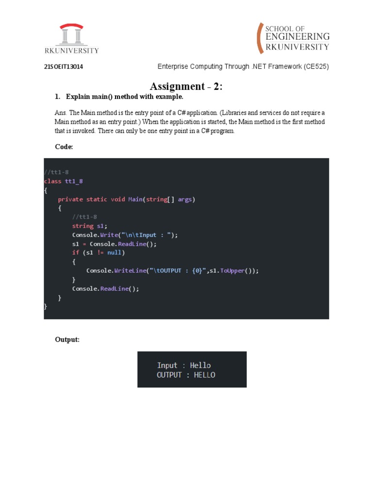 C# Programming Concepts Explained with Examples | PDF | Inheritance ...