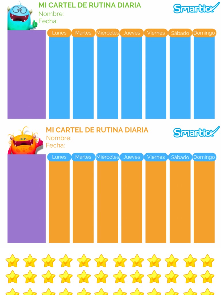 Plantillas Rutina Diaria | PDF