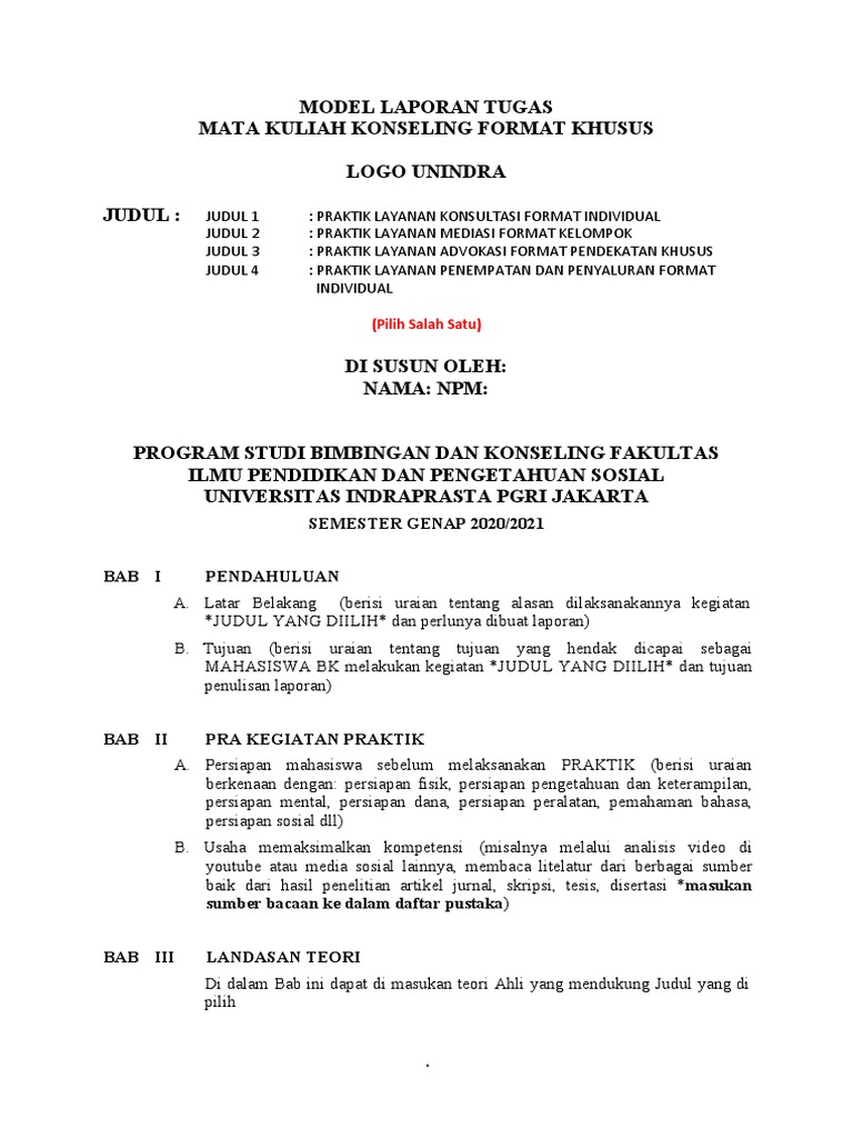 Laporan Praktik Konseling | PDF | Seni