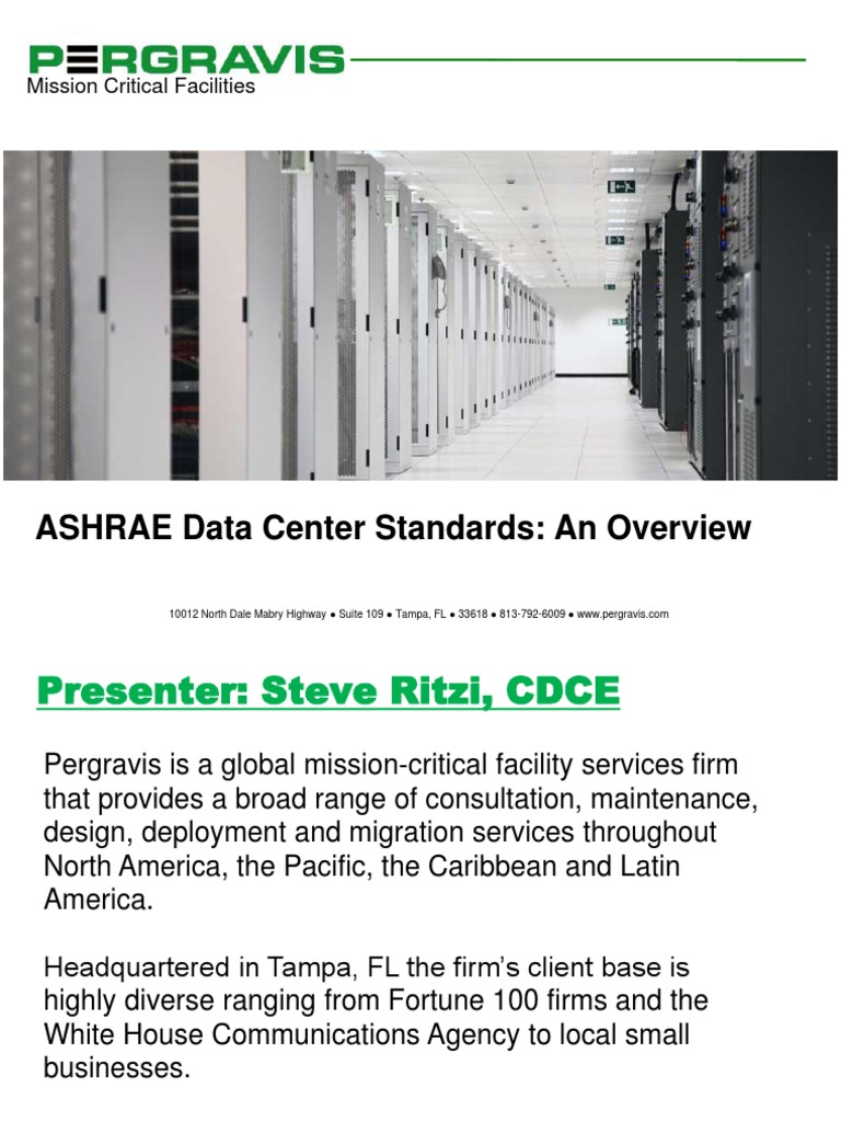ASHRAE TC9.9 Pergravis - Data Center Standards-Overview 2013 v1.2 | PDF ...