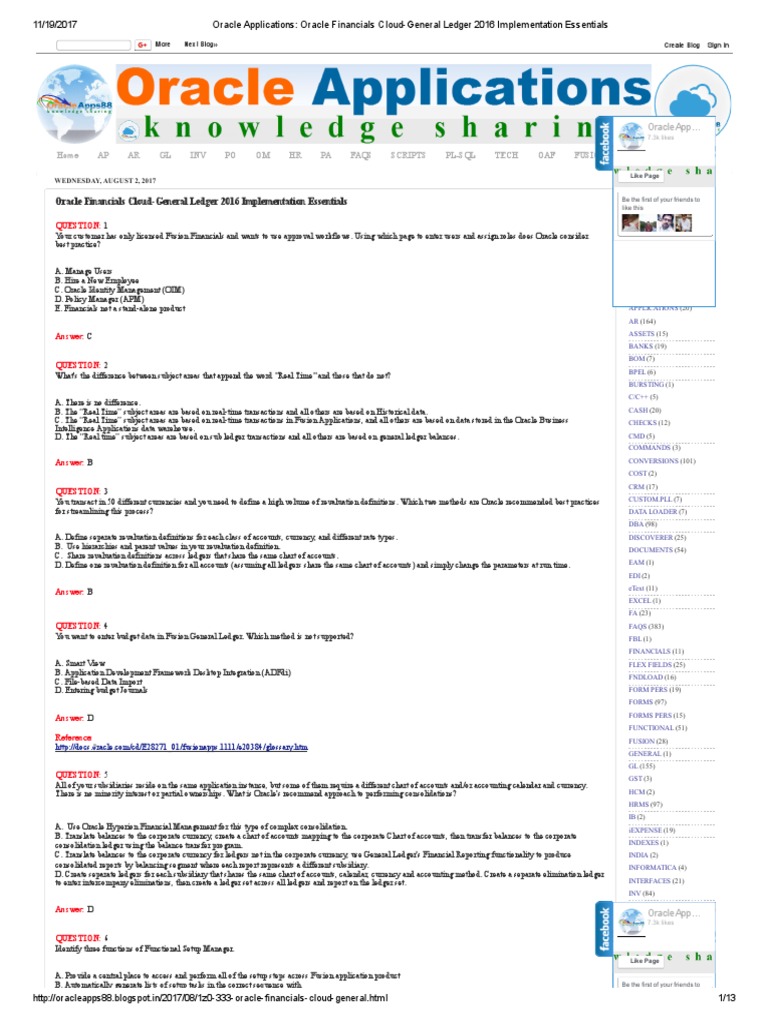 Oracle Applications - Oracle Financials Cloud-General Ledger 2016 ...