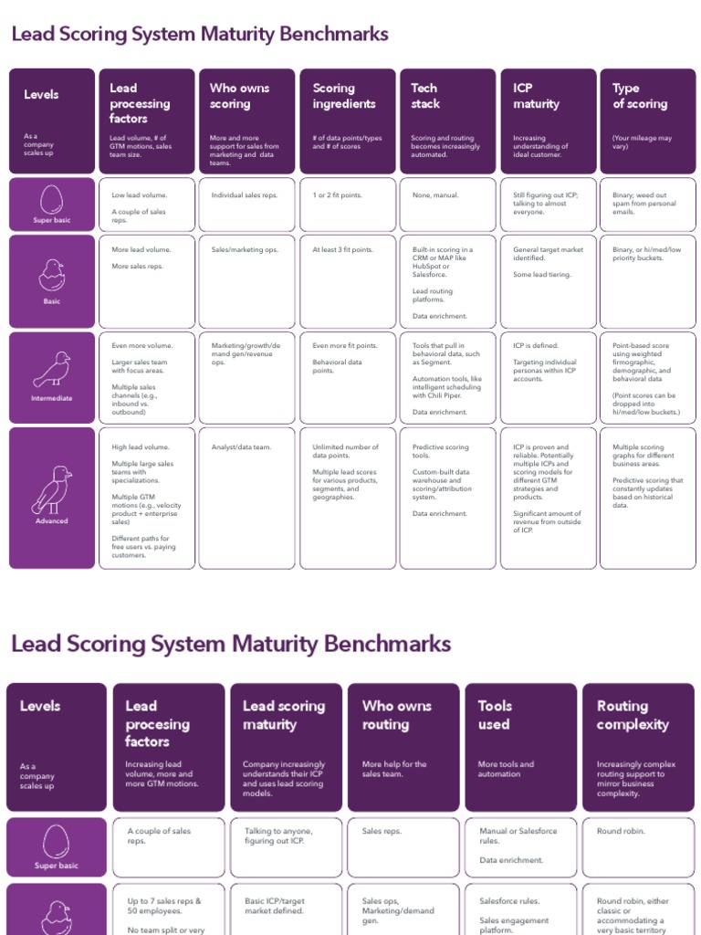Lead Qualification Maturity Benchmarks Worksheets | PDF | Marketing | Sales