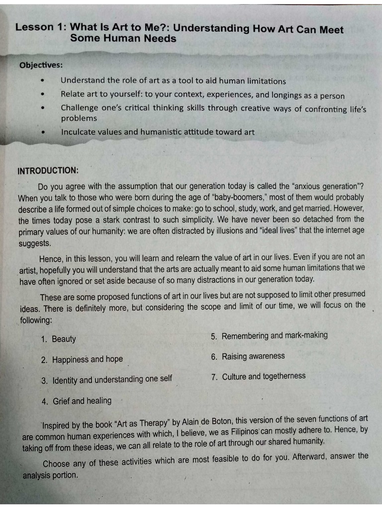 Art Appreciation Chapter 1 Lesson 11 | PDF