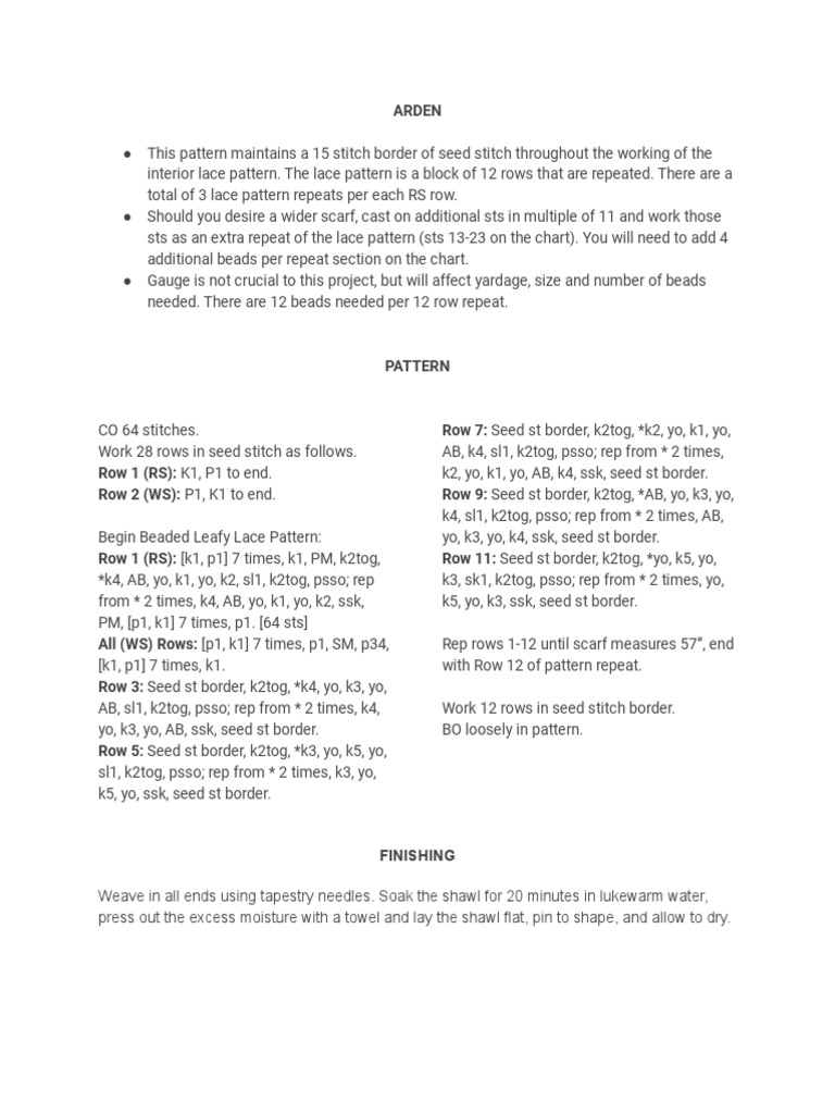 Arden Scarf | PDF
