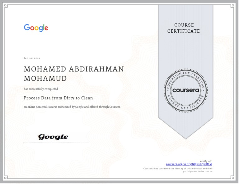 Process Cleaning Certificate | PDF