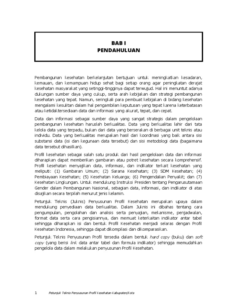 Narasi Pedoman Penyusunan Profil | PDF