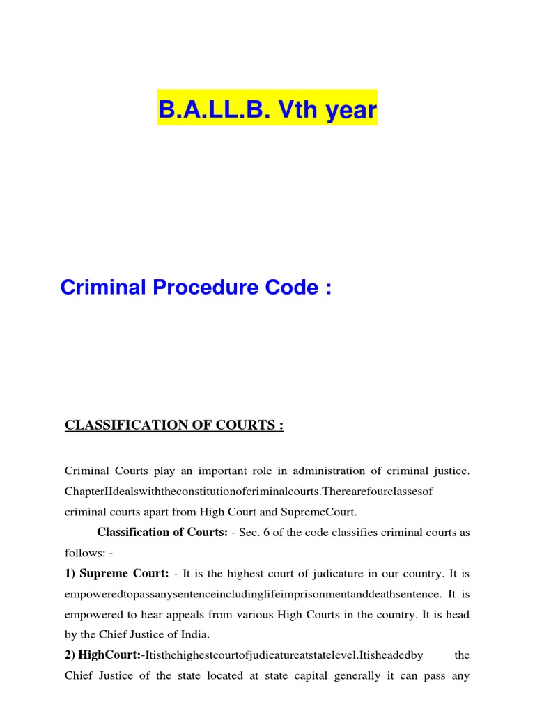 Code of Criminal Procedure | PDF