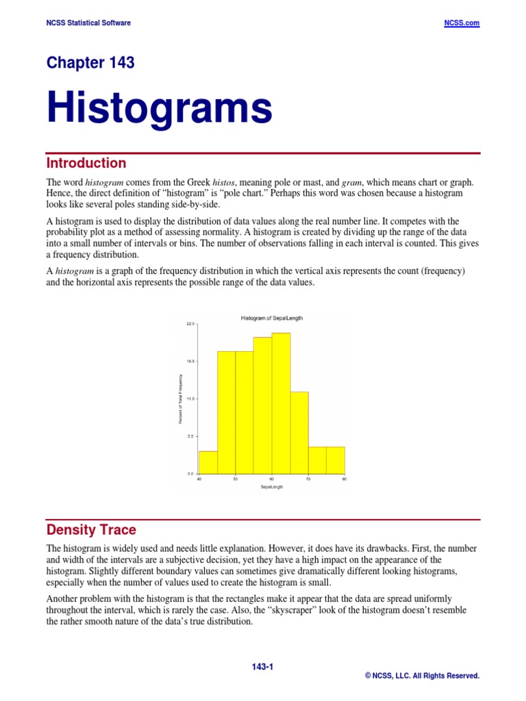 Histograms: NCSS Statistical Software | PDF | Histogram | Statistics