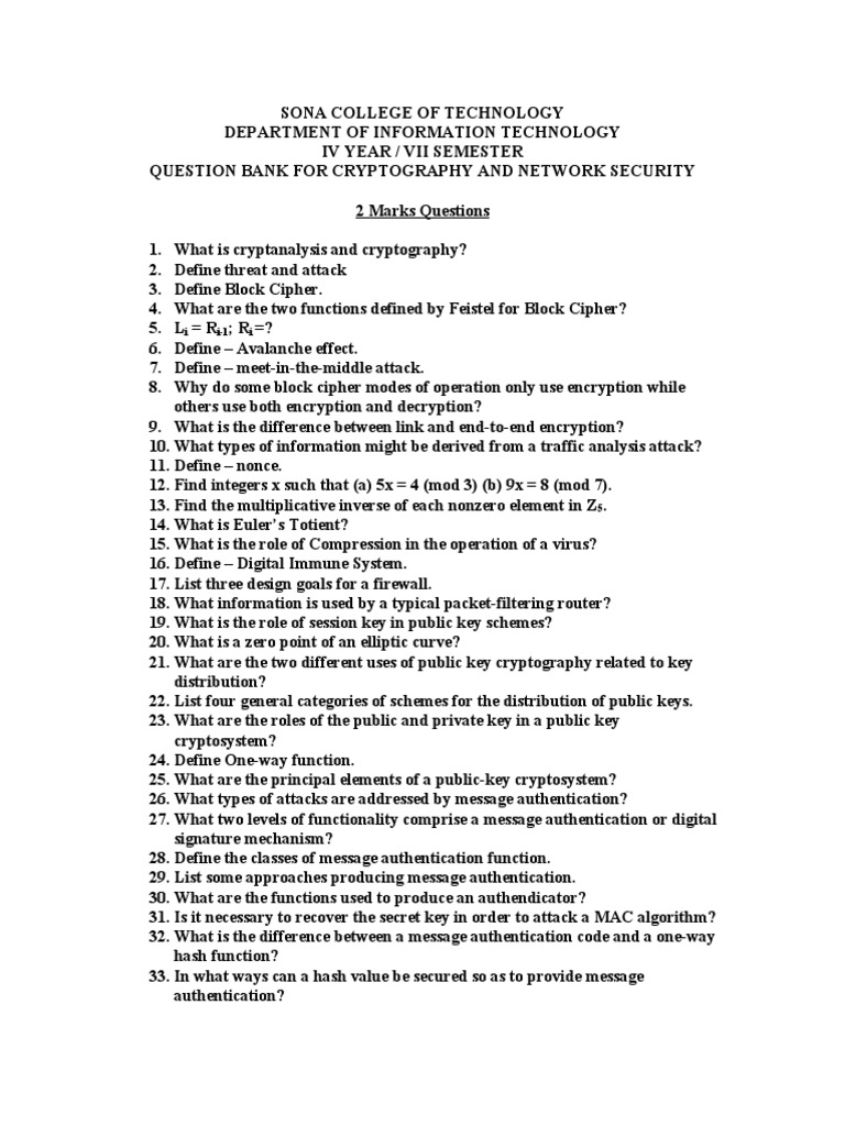 Cryptography Exam Prep Guide | PDF | Cryptography | Encryption