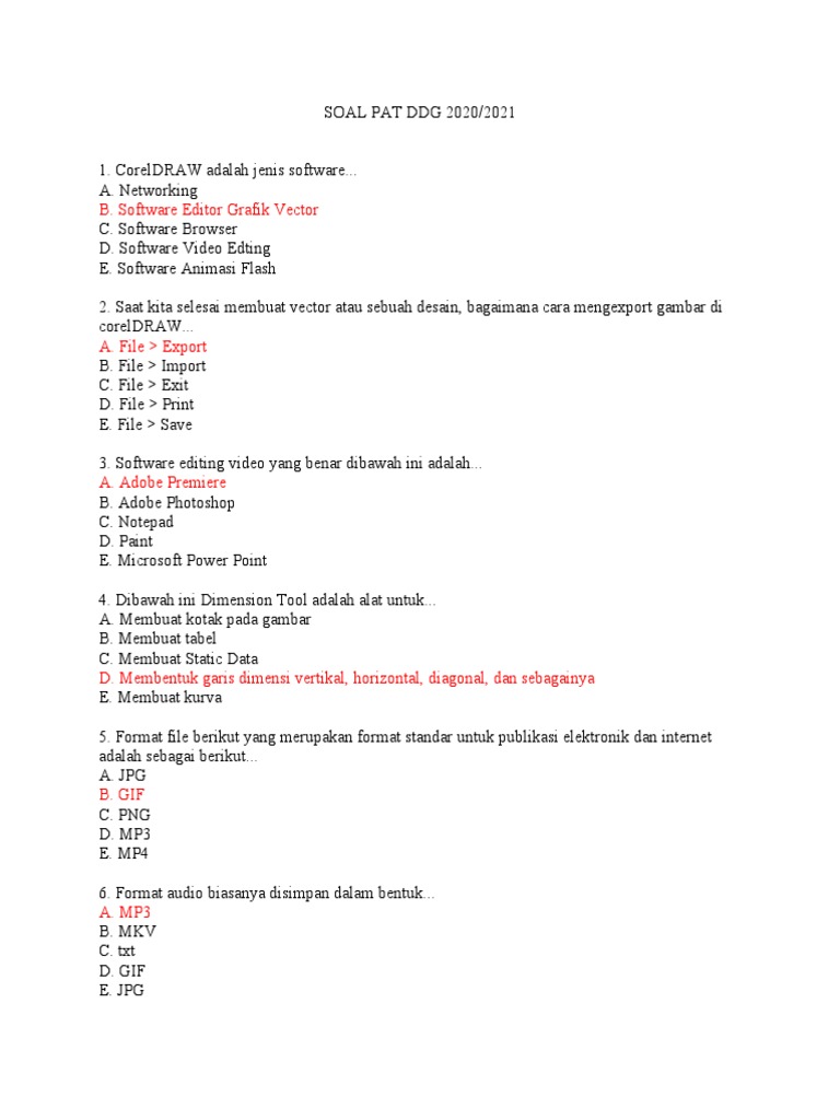 Soal Pat DDG | PDF