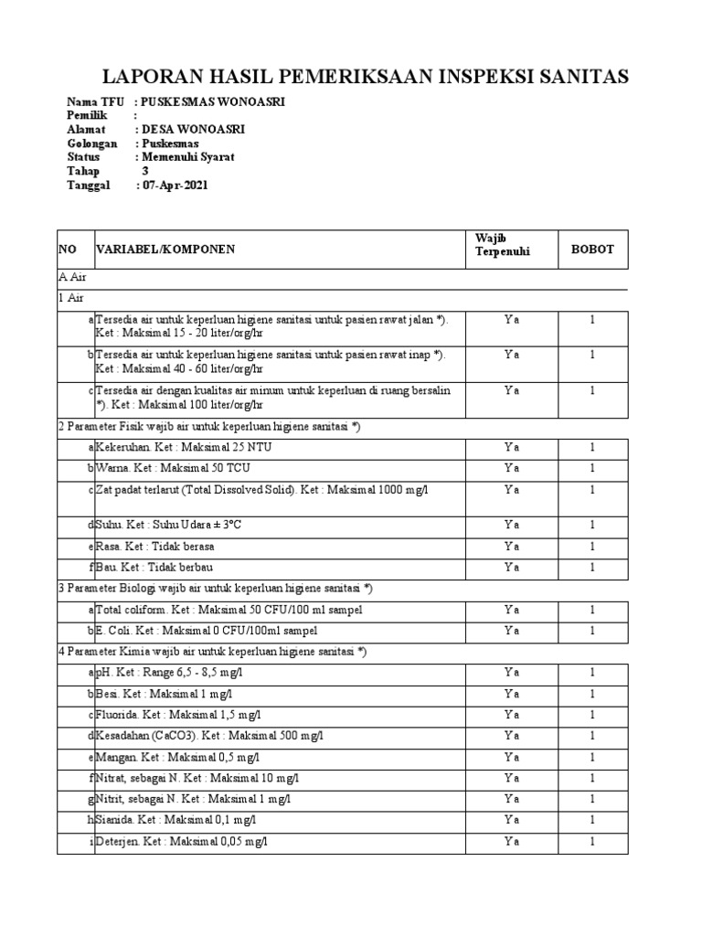 Form Ikl Puskesmas Krebet | PDF
