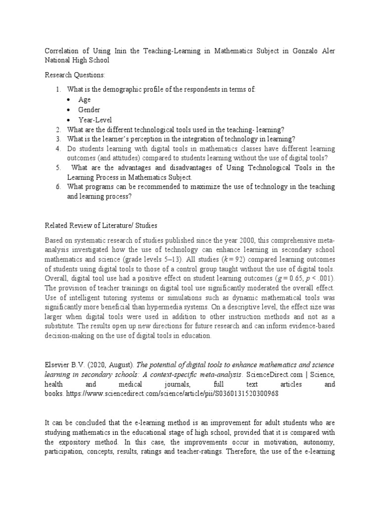 Individual Research Draft | PDF | Learning | Educational Technology