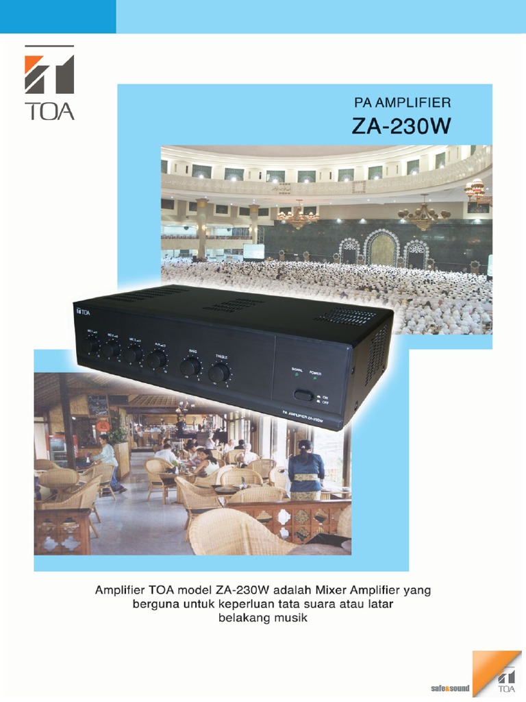 5178 Za 230w Pa Amplifier Brochure | PDF