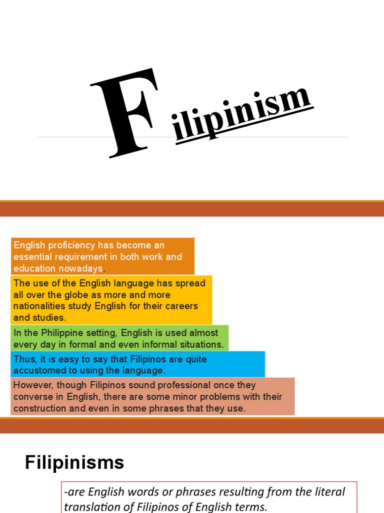 Lecture 5 Filipinism | PDF | English Language | Linguistics