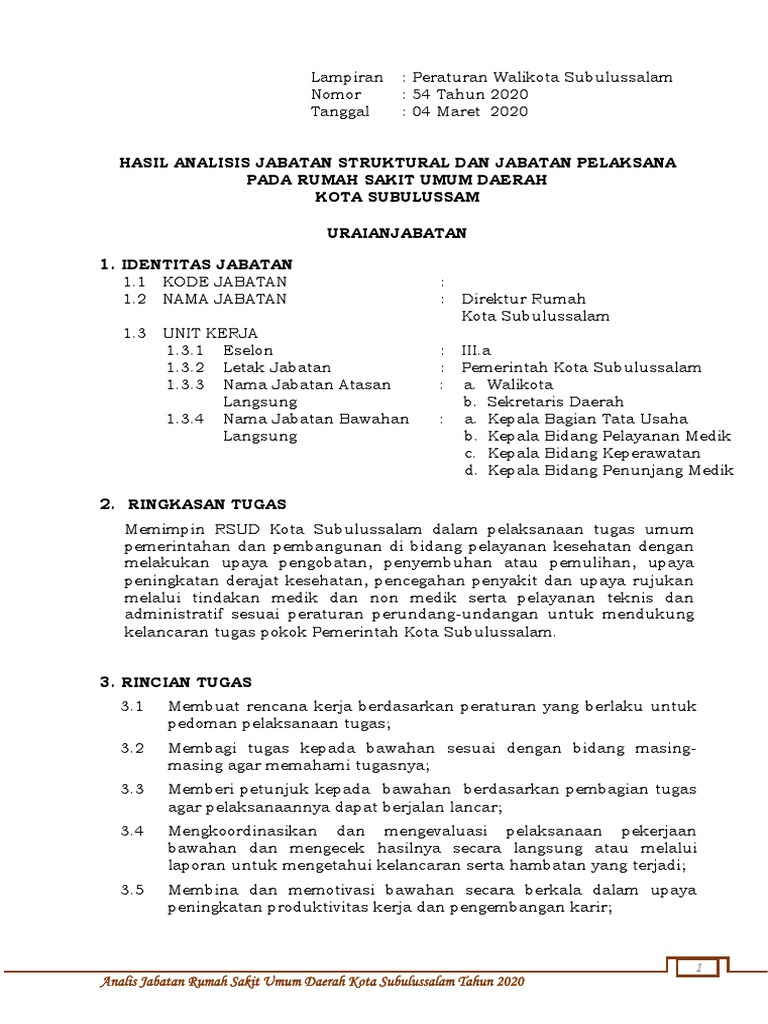 Anjab Rs 2020 | PDF | Karier & Perkembangan | Seni