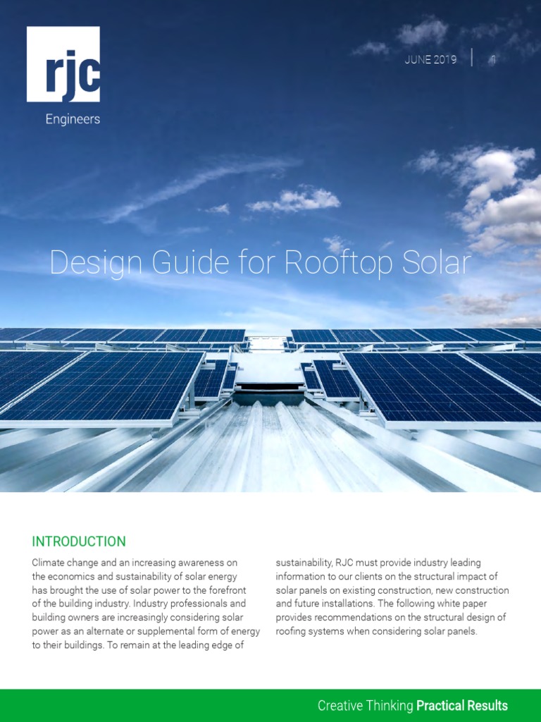 Design Guide For Rooftop Solar: 1 JUNE 2019 | PDF | Solar Power ...