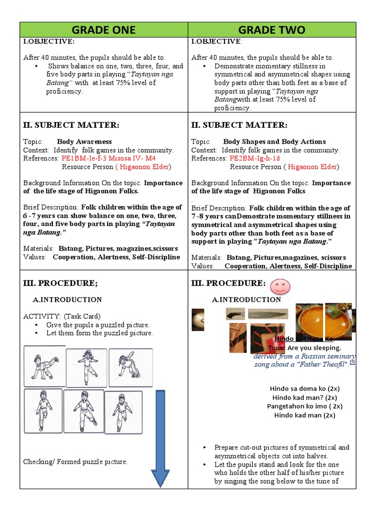 Grade One Grade Two: Ii. Subject Matter: Ii. Subject Matter | PDF ...