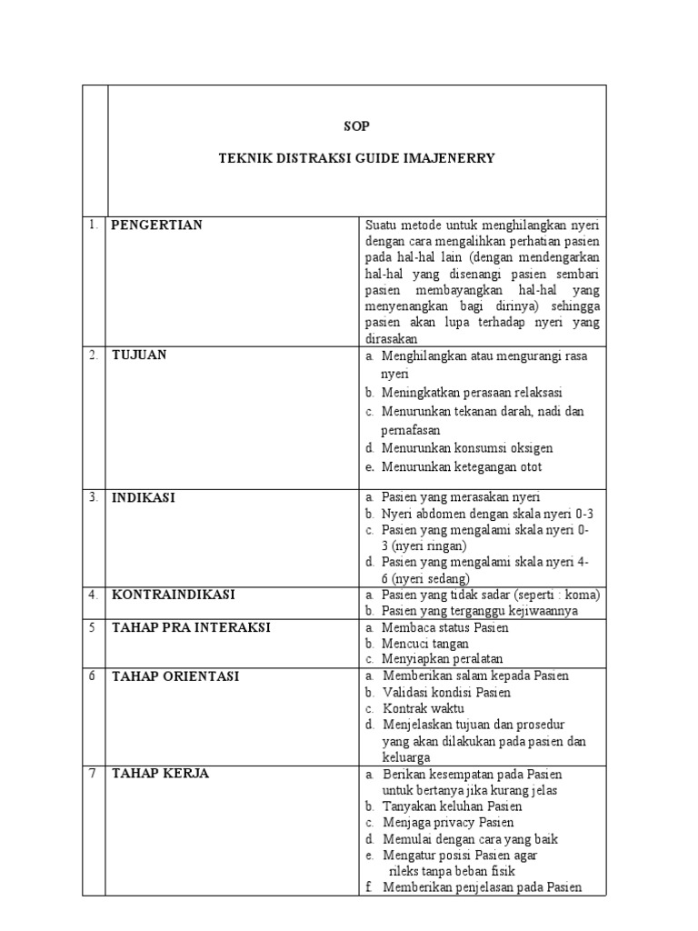 Sop Distraksi Guide Imajenerry | PDF