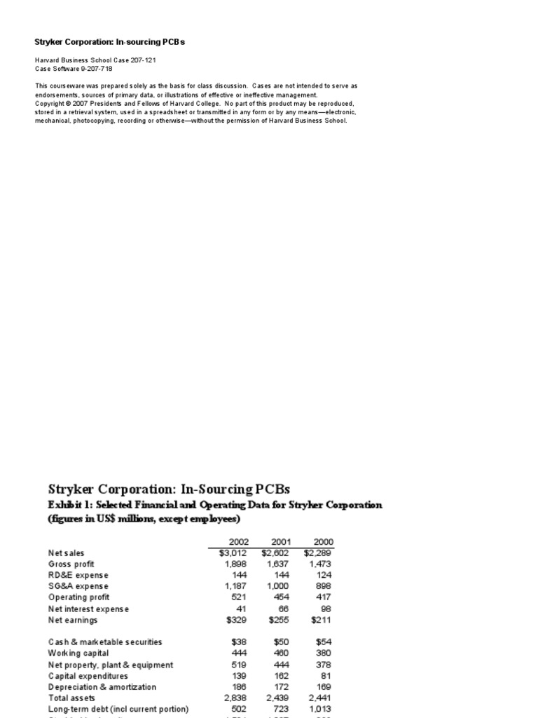 Stryker Corporation XLS ENG | PDF | Expense | Financial Economics