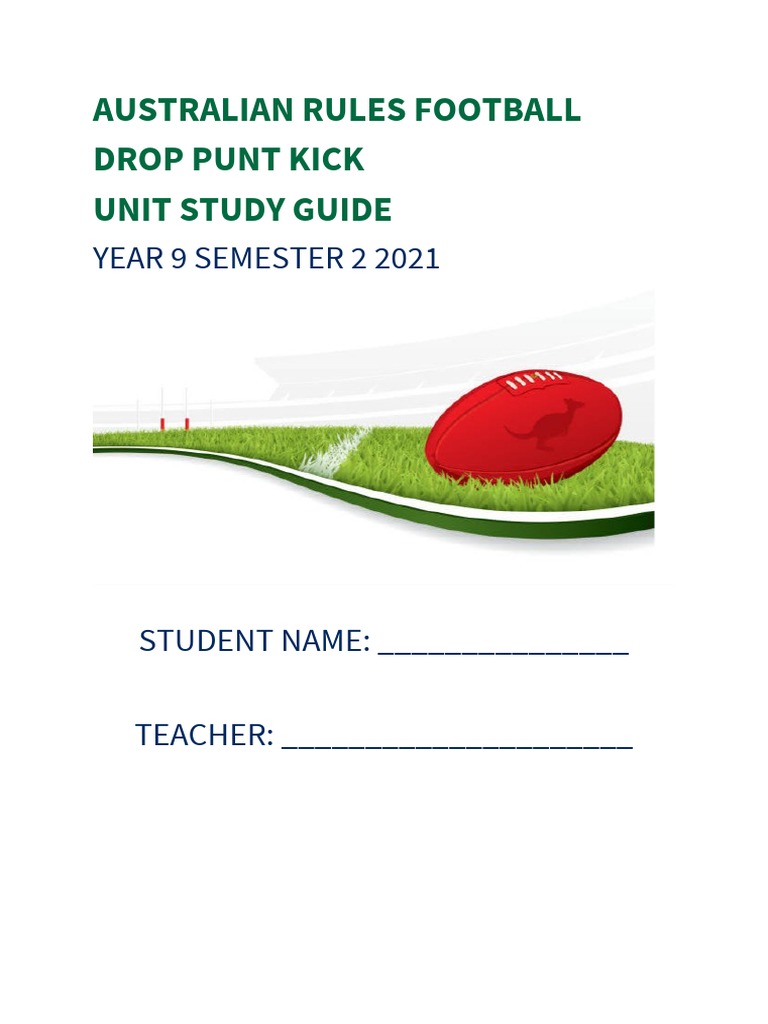 AFL 9s Drop Punt Kick Study Guide | PDF | Australian Rules Football ...