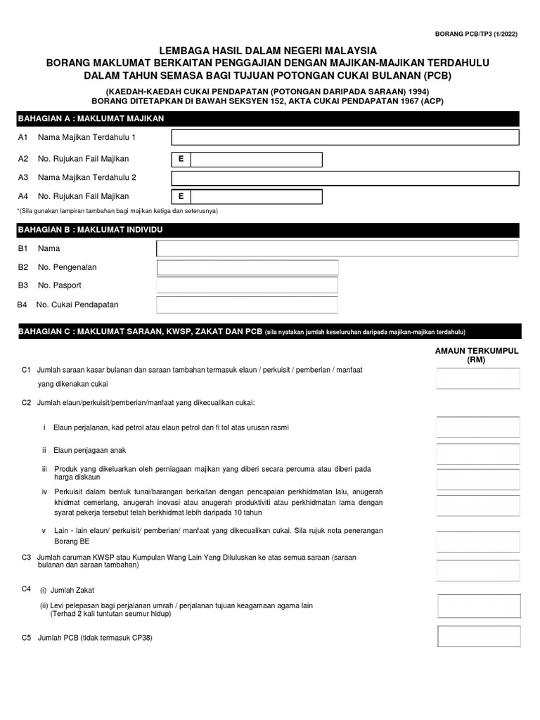 Borang TP3 2022 | PDF