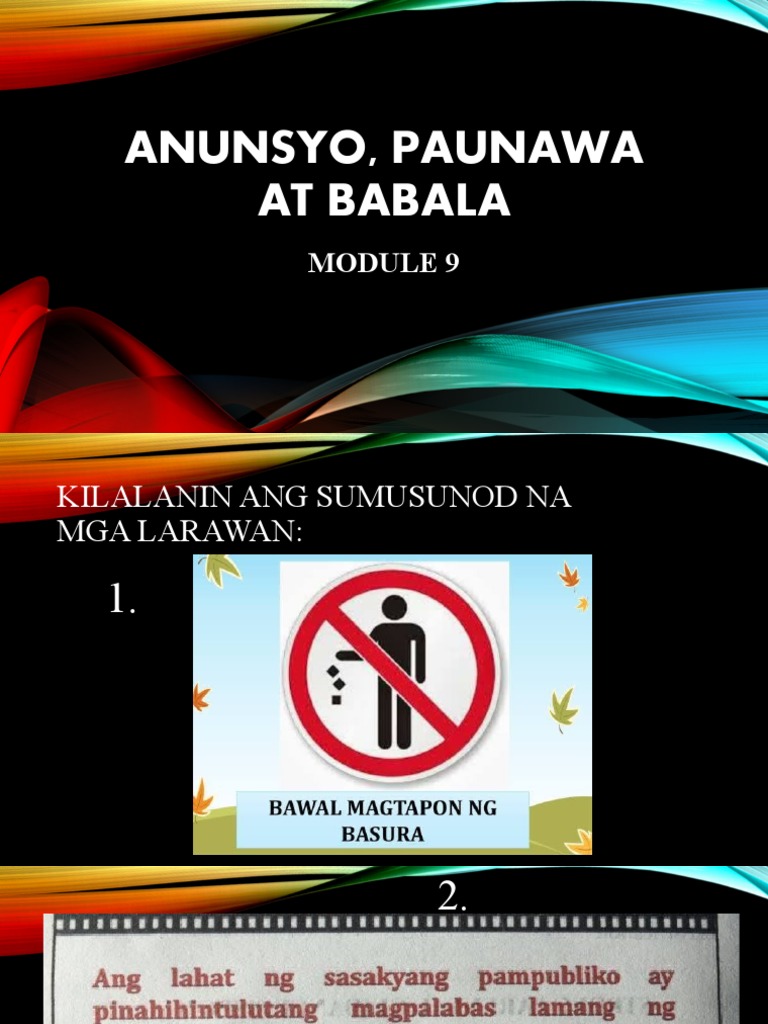 Anunsyo, paunawa at babala | PDF