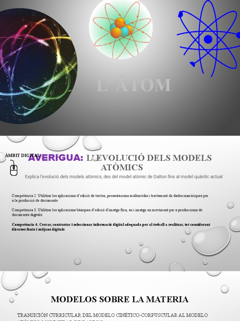 TEMA 3 L'ATOM PRESENTACIO PER A 3r D'ESO | PDF | Moléculas | Importar