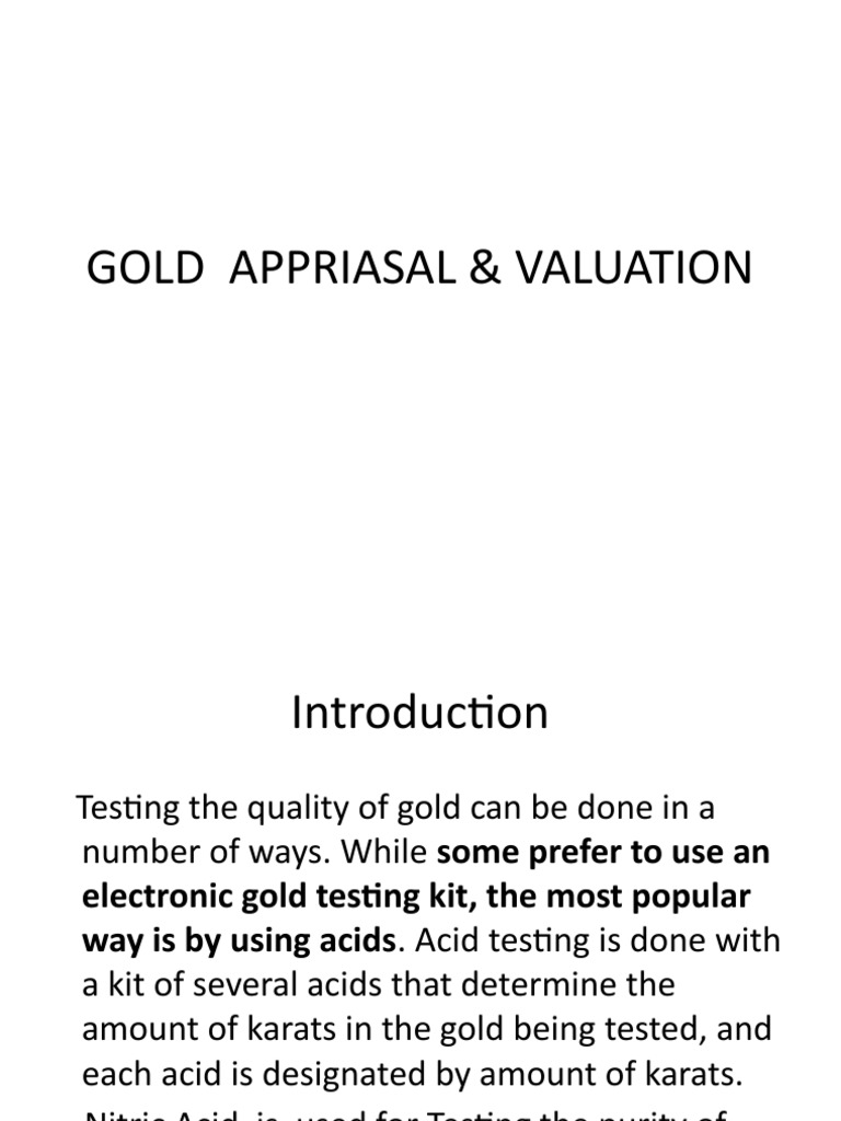 Gold Appraisal | PDF | Gold | Nitric Acid