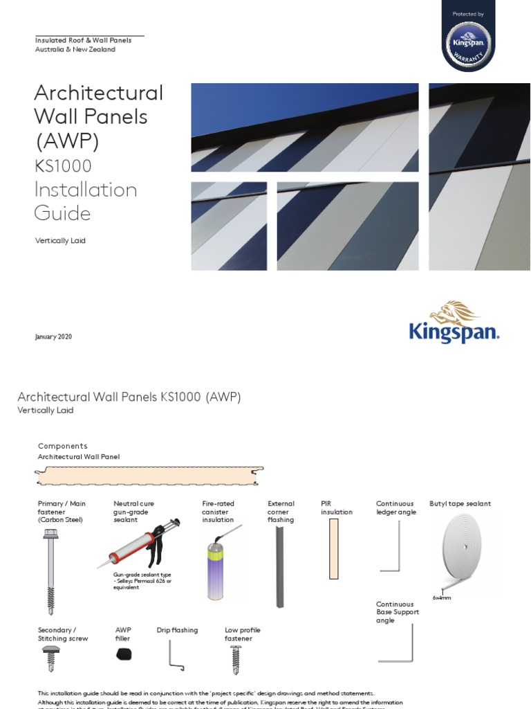 Kingspan - Architectural Wall Panel KS1000 AWP - Installation Guide ...