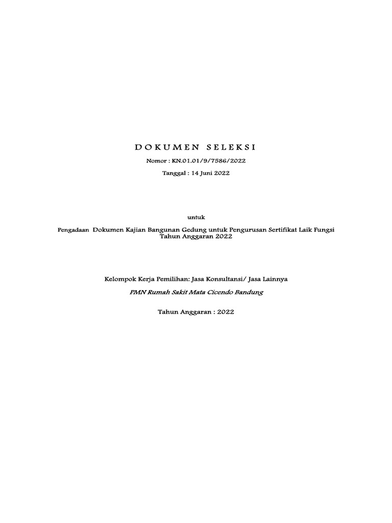 Dokumen Seleksi SLF | PDF