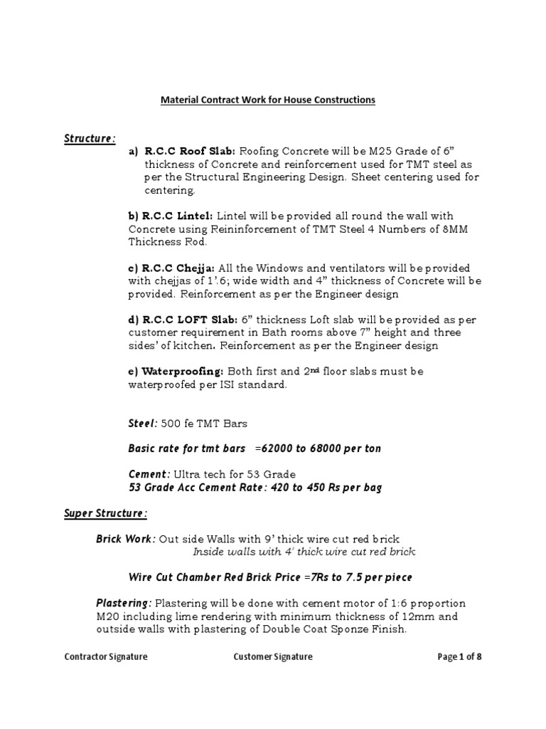 Material Contract Work - Agreement Dated 19 Sep-2021 - Cs | PDF | Door ...