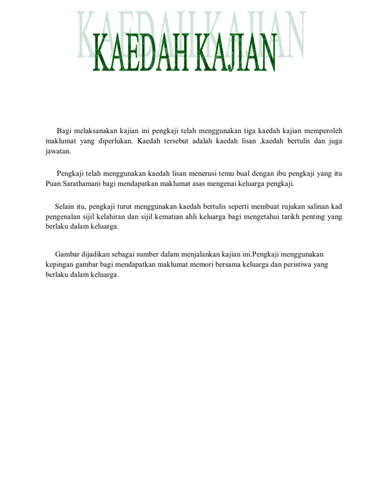Kaedah Kajian | PDF