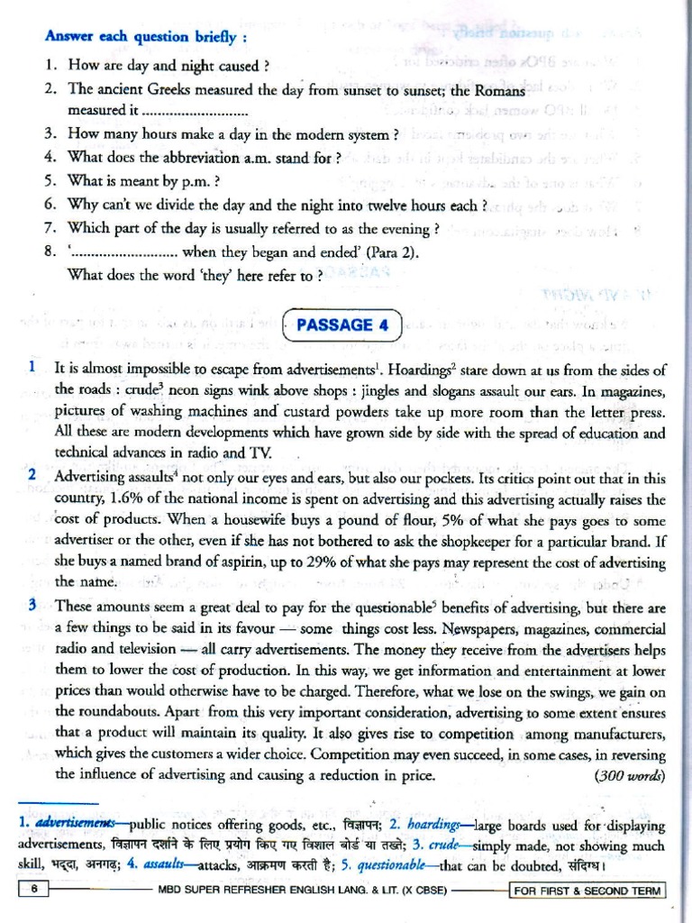 Answer Question Briefly: Passage 4 | PDF | Trees | Advertising