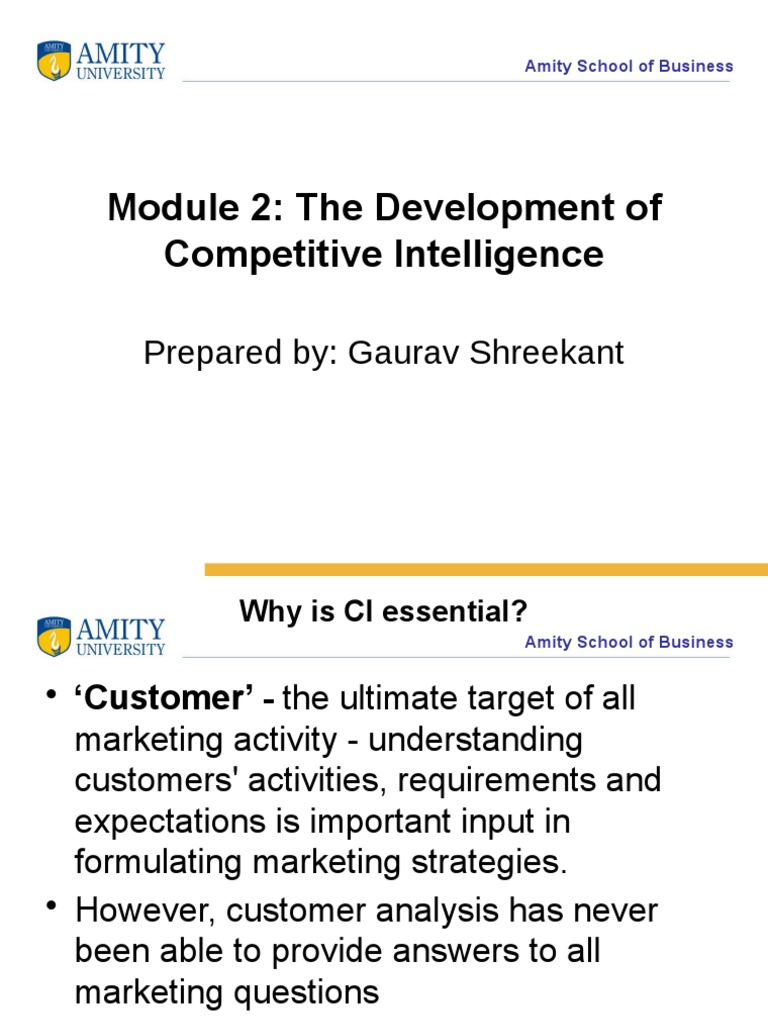 Module 2 - Development of Competitive Intelligence | PDF | Strategic ...
