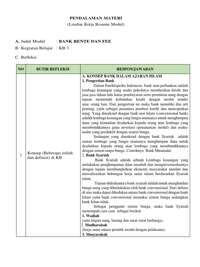 LK Resume KB 3 Bank Rente Dan Fee | PDF LK Resume KB 3 Bank Rente Dan Fee | PDF