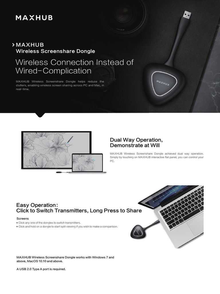 MAXHUB Wireless Dongle-WT01 | PDF | Wireless | Usb