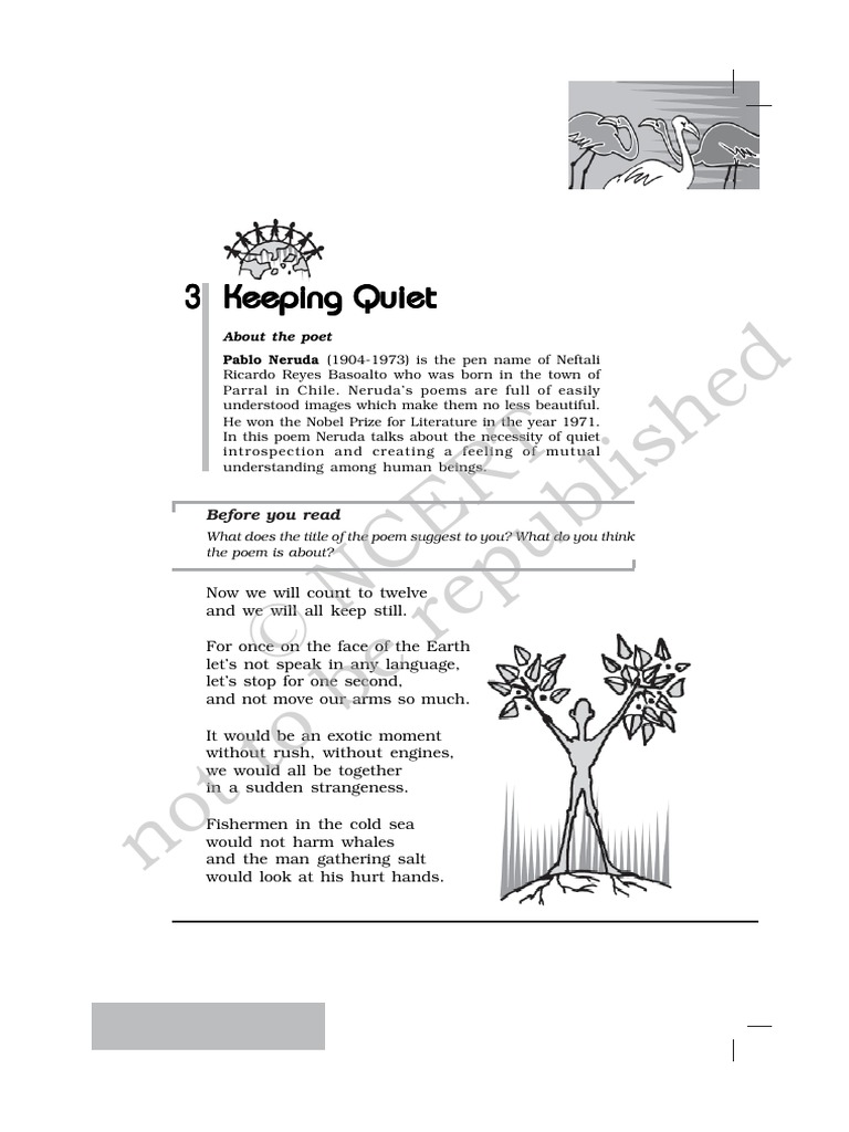 Keeping Quiet Class 12 | PDF | Poetry