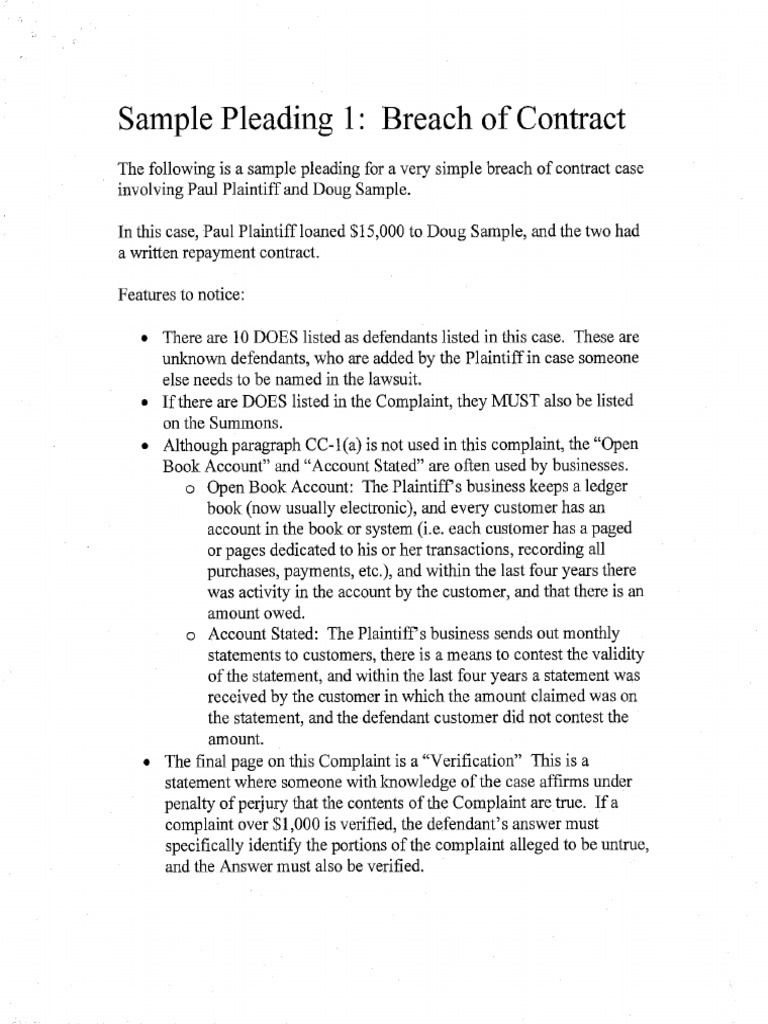 Sample Pleadings | PDF