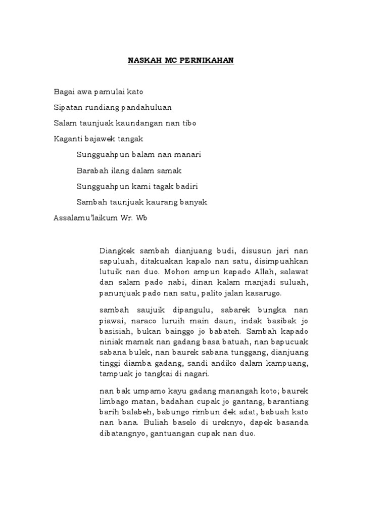 Naskah MC Pernikahan (Ok) | PDF