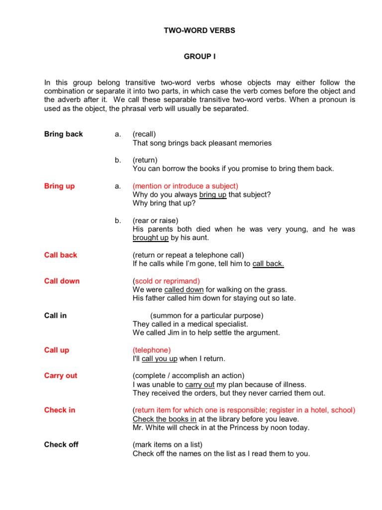 Two Word Verbs ALC | PDF | Verb | Subject (Grammar)