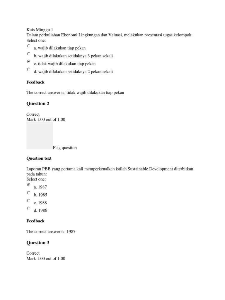Kuis Minggu 2 Ekon Lingkungan | PDF