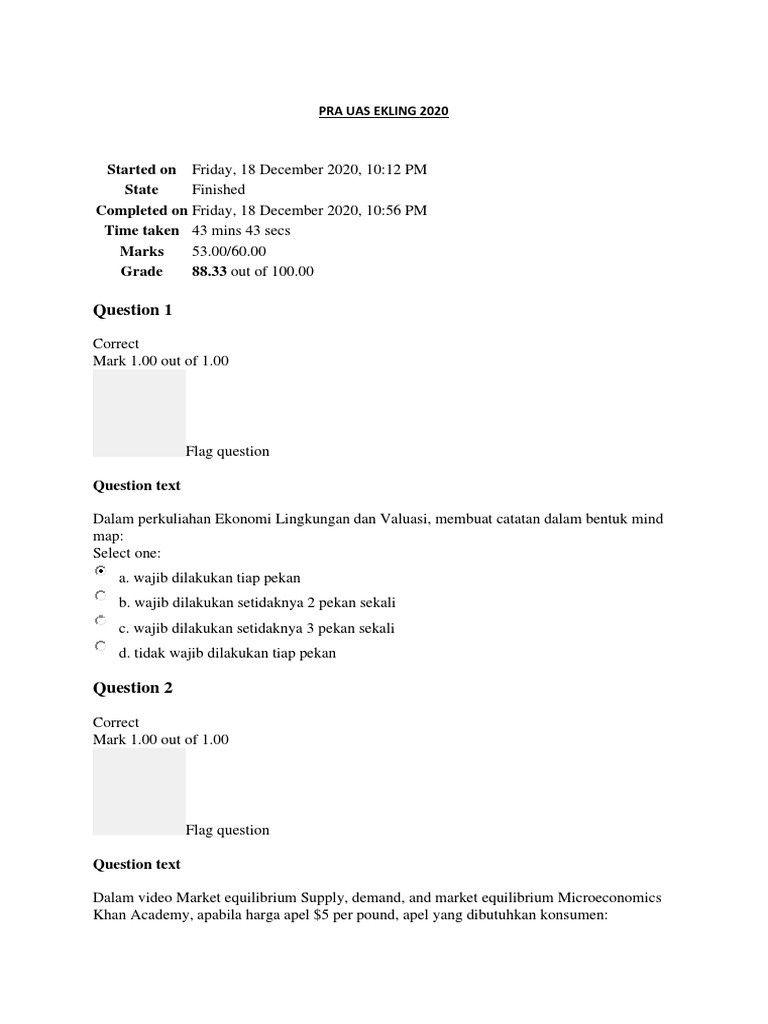 Pra Uas Ekling 2020 | PDF