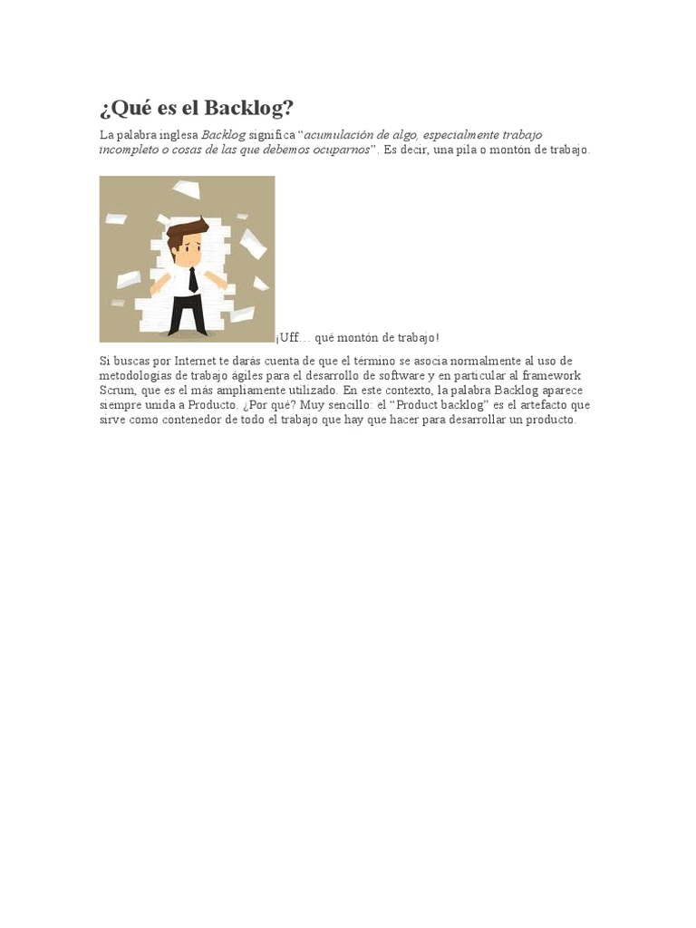 Qué Es El Backlog | PDF
