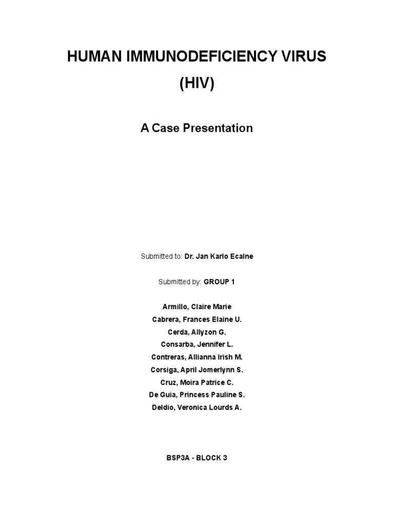 Group 1 - HIV - Case Study | PDF | Management Of Hiv/Aids | Hiv/Aids