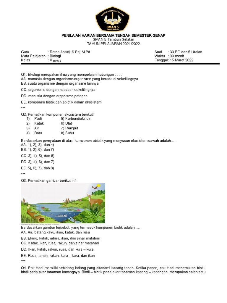 Form Soal Pts - Biologi - Retno Astuti | PDF | Kesehatan Holistik ...