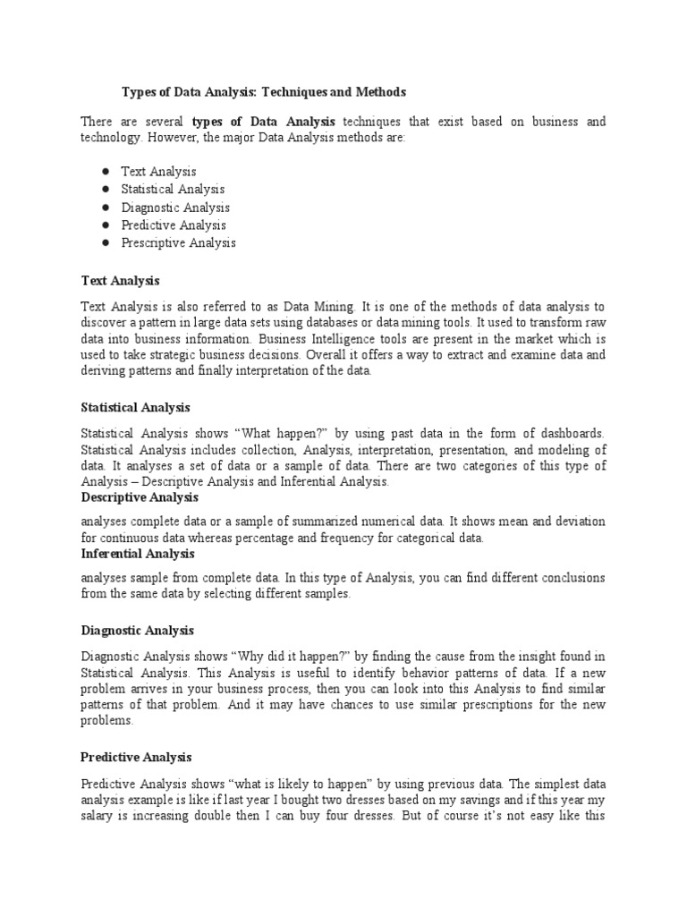 Types of Data Analysis - Techniques and Methods | PDF | Simulation ...