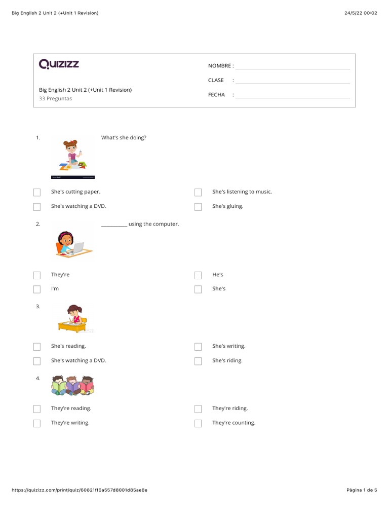 Big English 2 Unit 2 (+unit 1 Revision) | PDF