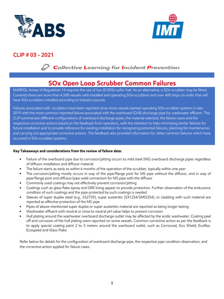 SOx Open Loop Scrubber Common Failures 1641873559 | PDF | Corrosion ...